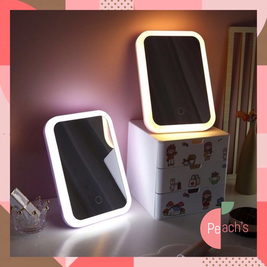 Jual PEACH – Mirror Touch Screen Led / Cermin Lampu LED Rechargeable ...