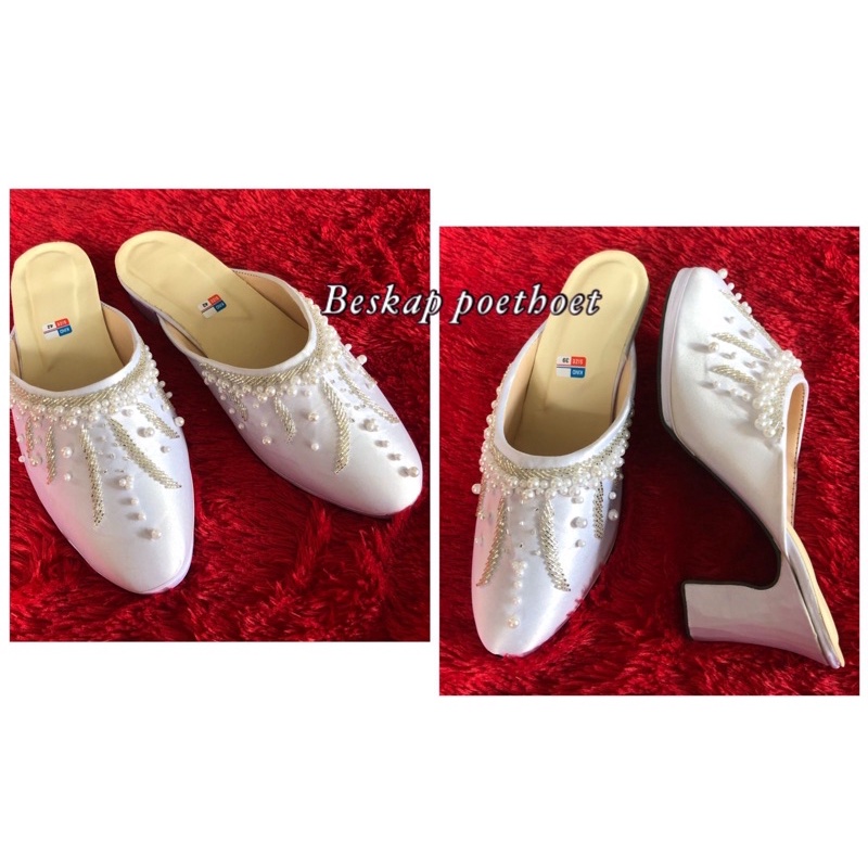 Jual selop pengantin Jawa akad nikah ijab putih bridal payet | Shopee ...