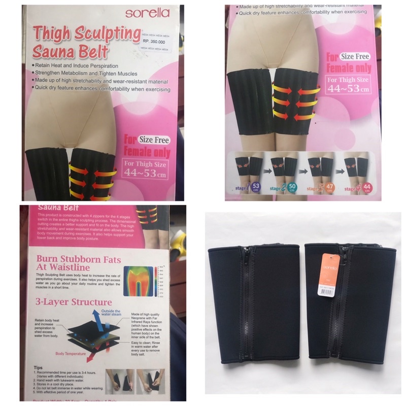 Jual sorella* korset paha sauna belt with 4 zippers branded korset paha ...