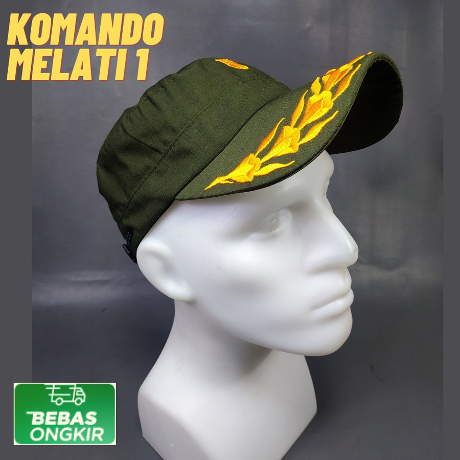 Jual TOPI KOMANDO TNI AD PAMEN MELATI SATU RIPSTOK WARNA ARMY | Shopee ...