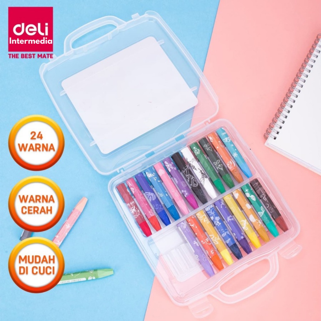 Jual Deli EC20124 Oil Pastel Crayon Krayon 24 Warna Cerah Sempurna ...