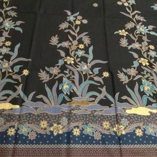Jual Kain batik jarik hitam manis motif rumput biru | Shopee Indonesia