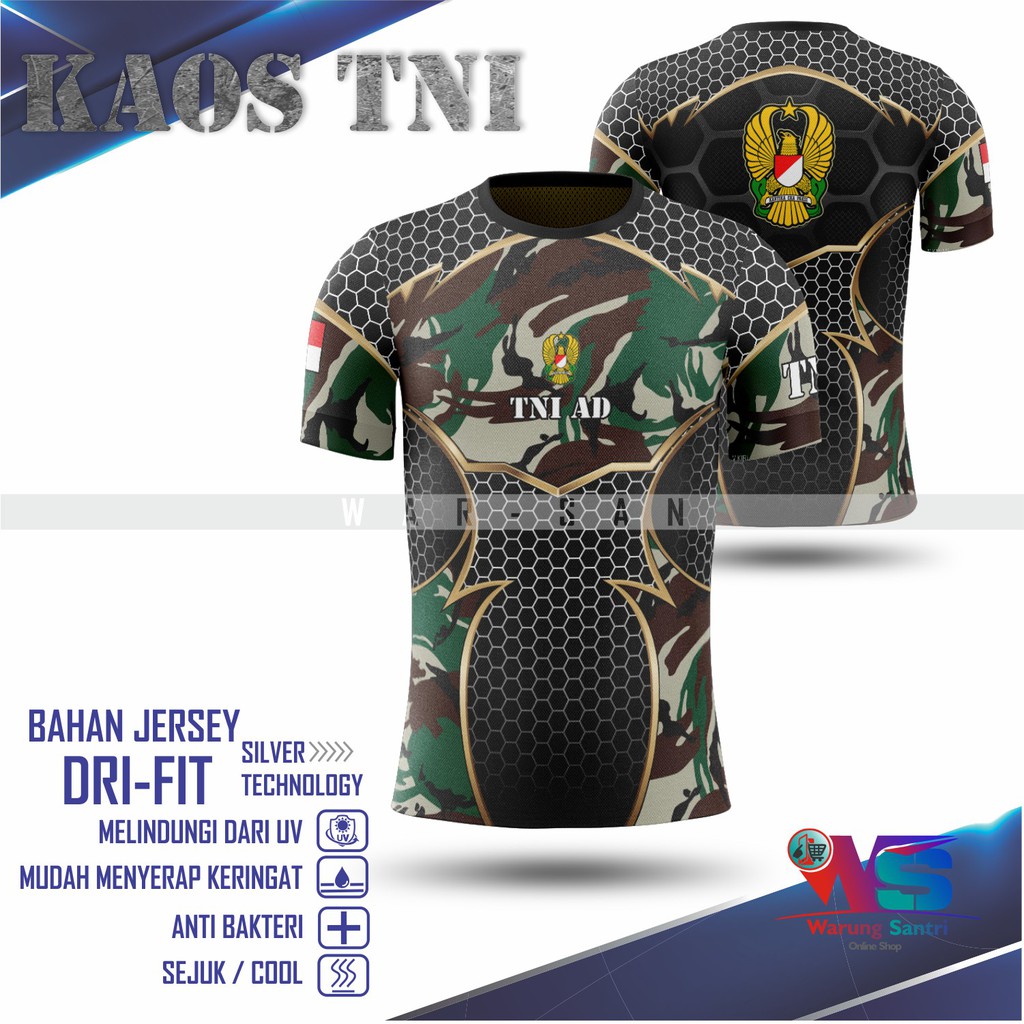 Jual Kaos TNI Sublim / Kaos Jersey TNI AD / Kaos Army Fullprint / Kaos Olahraga | Shopee Indonesia