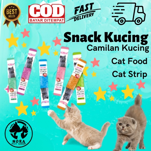Jual Snack Kucing peliharaan cat strip 15g/strip kuing kecil dan kucing ...