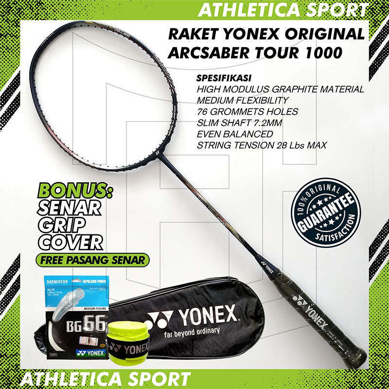 Jual RAKET BADMINTON YONEX ARCSABER TOUR 1000 ORIGINAL NAVY BRONZE | Shopee Indonesia