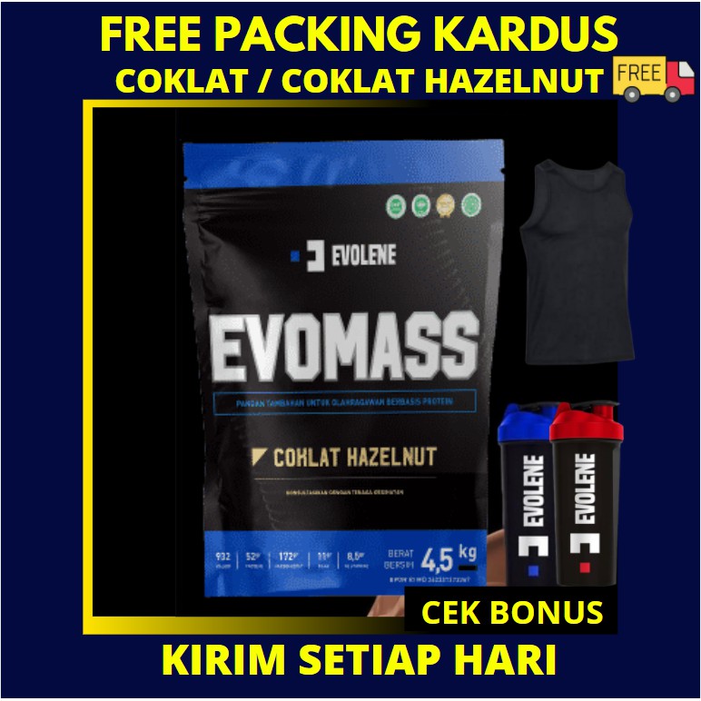 EVO MASS EVOLENE 4,5 KG SUSU PROTEIN EVOMASS 10 LBS COKLAT MAS GAINER 4 ...