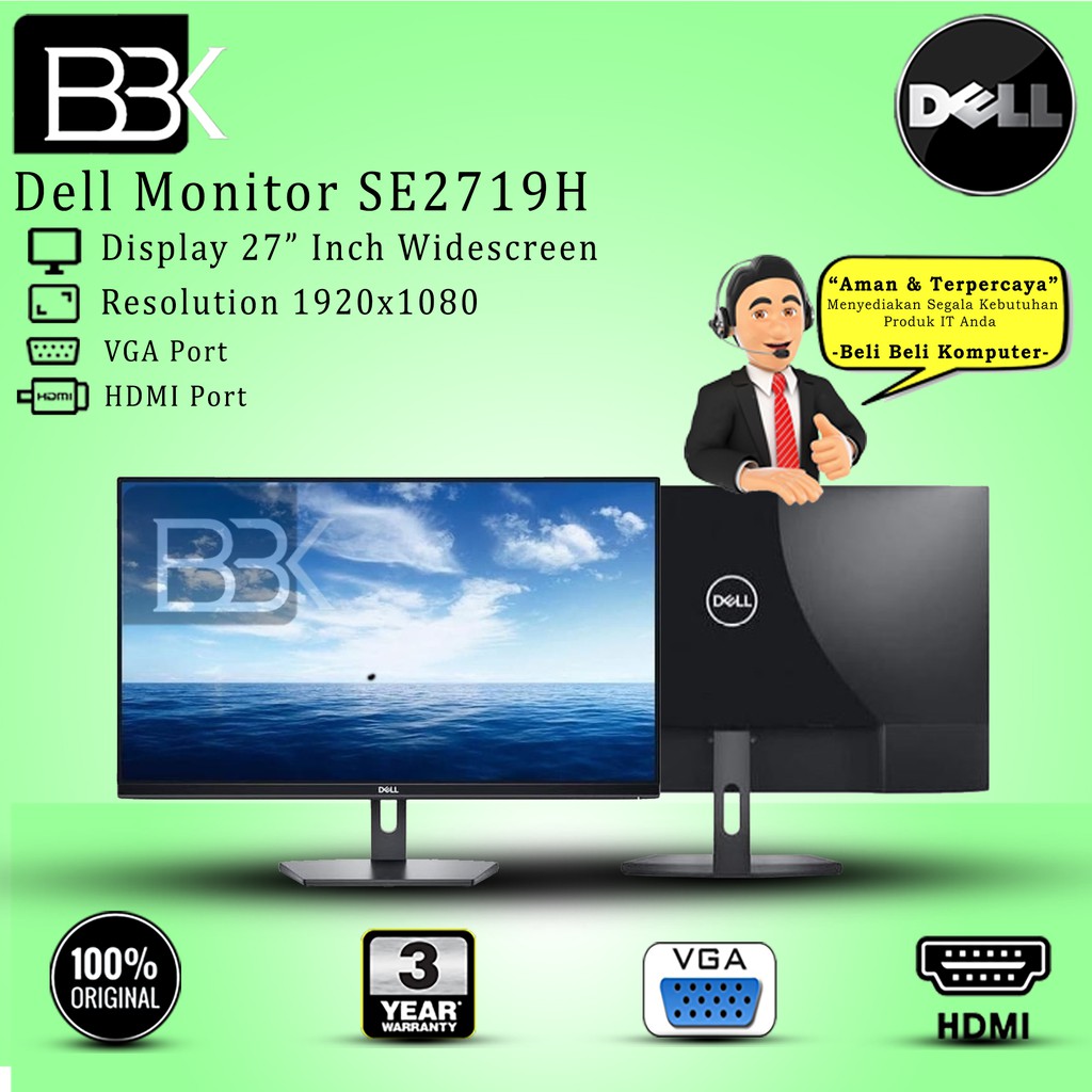Jual Monitor DELL SE2719H 27" inch Full HD 3 Year | Shopee Indonesia