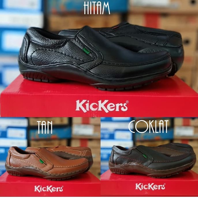 Jual sepatu kickers kulit kerja pantopel pria | Shopee Indonesia