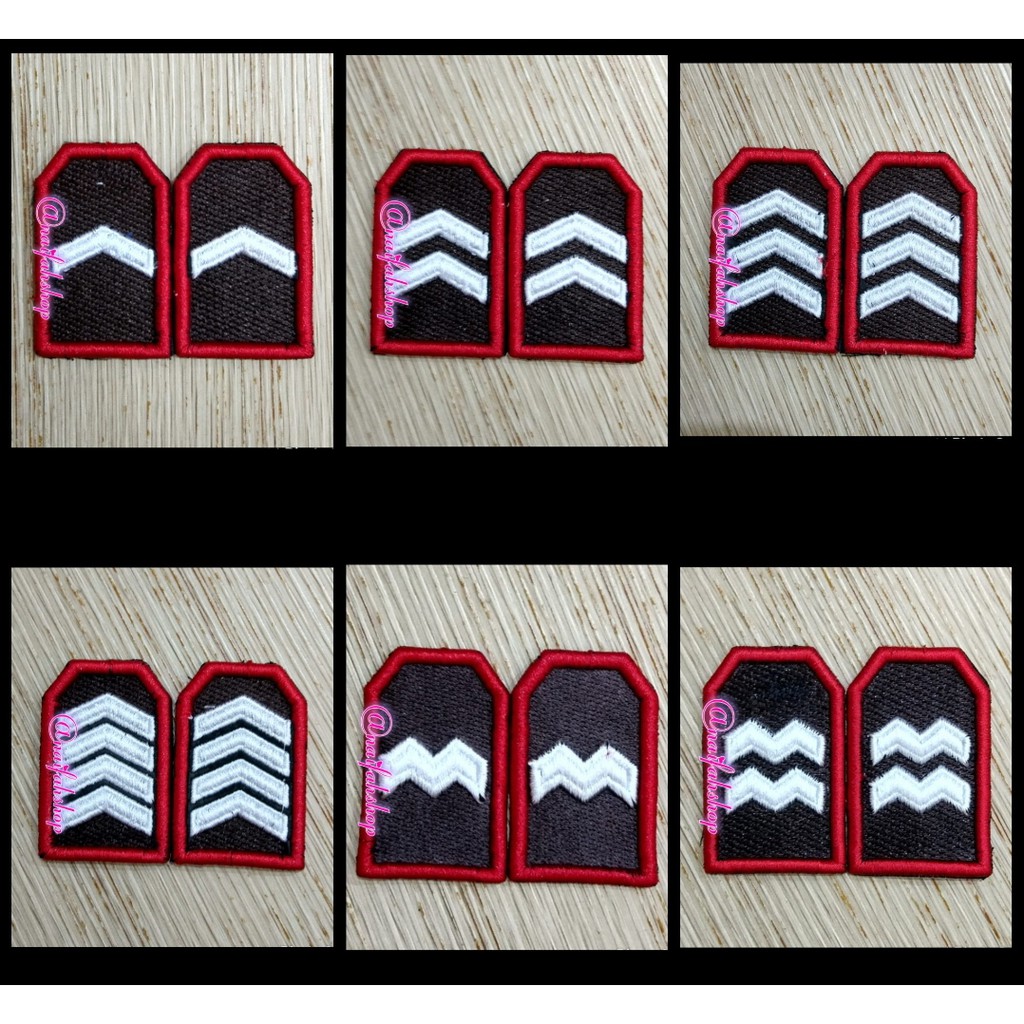 Jual Pangkat PDL Bintara list merah bordir timbul | Shopee Indonesia