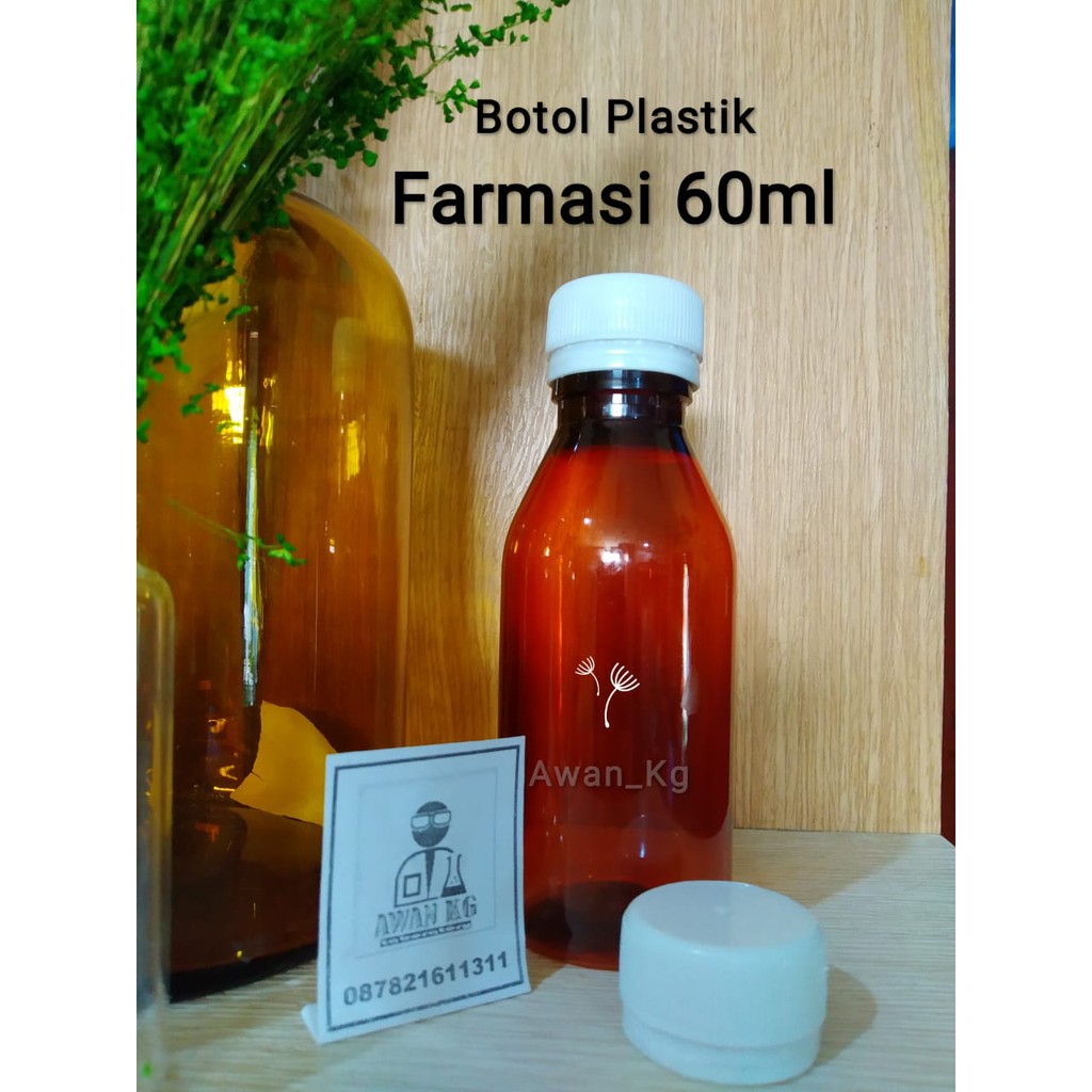 Botol Plastik Segel Coklat 60ml Botol Farmasi Coklat 60 ml | Shopee Indonesia