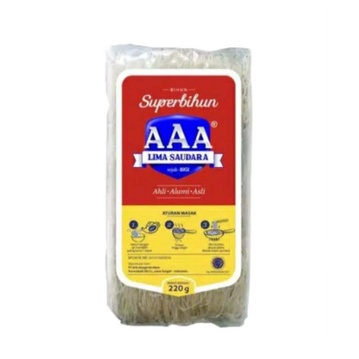 Jual Bihun AAA Lima Bersaudara 220gr Super Bihun Beras HALAL | Shopee ...