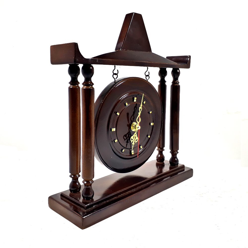 Jual Jam Meja Kayu Jati Model Gong Rumah Joglo Unik Antik | Shopee ...