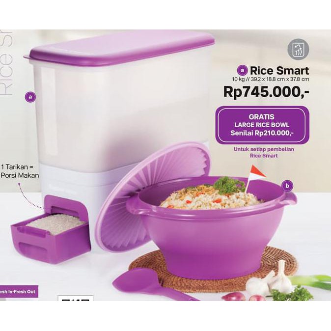 Jual Rice Smart With Gift Tempat Beras Tupperware Alat Makan Minum ...