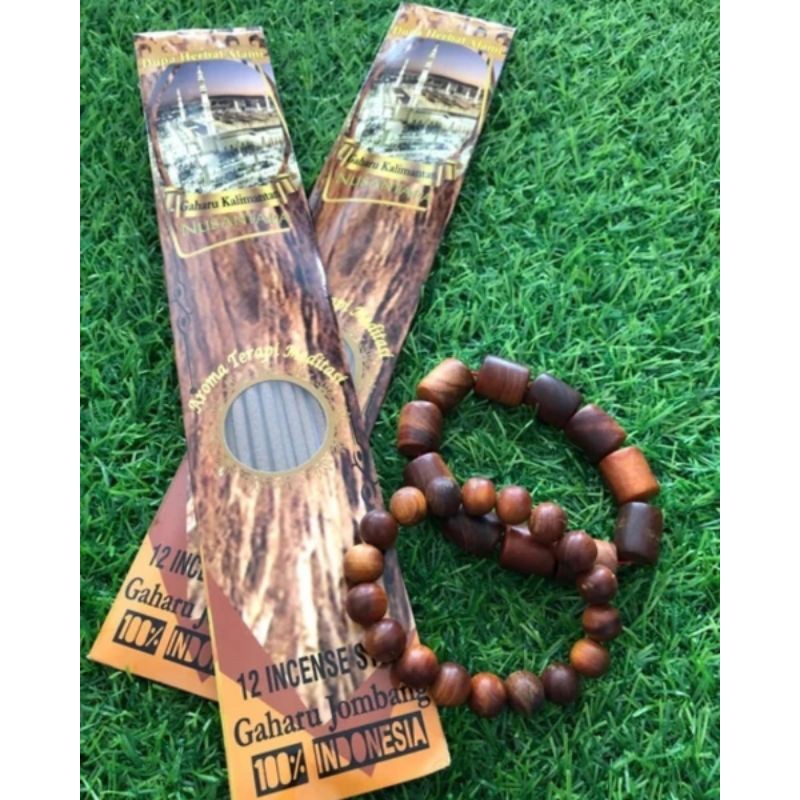 Jual Dupa Gaharu isi 12 dan Gelang Kayu Agathis 12mm | Shopee Indonesia