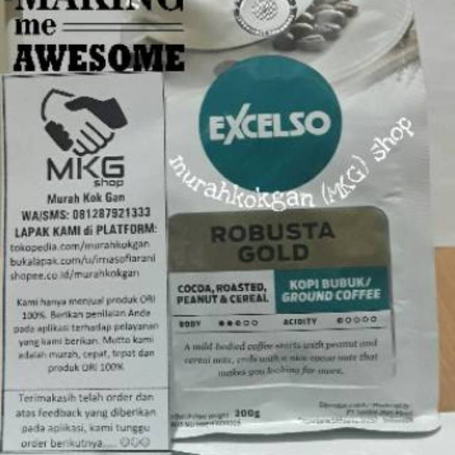 Jual Kopi/Coffee Excelso Robusta Gold Ground/Bubuk, Bean/Biji Kopi ...
