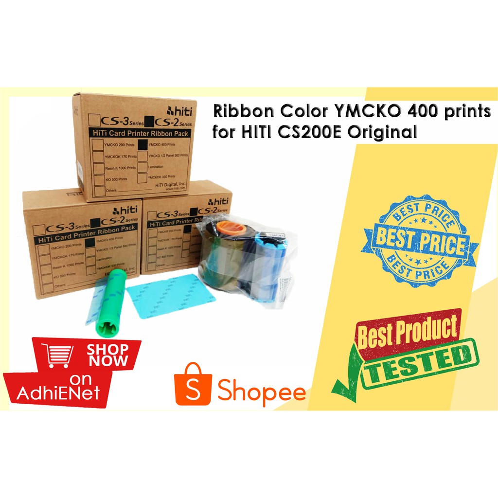 Ribbon COLOR YMCKO 400 prints for HITI CS200E Original | Shopee Indonesia