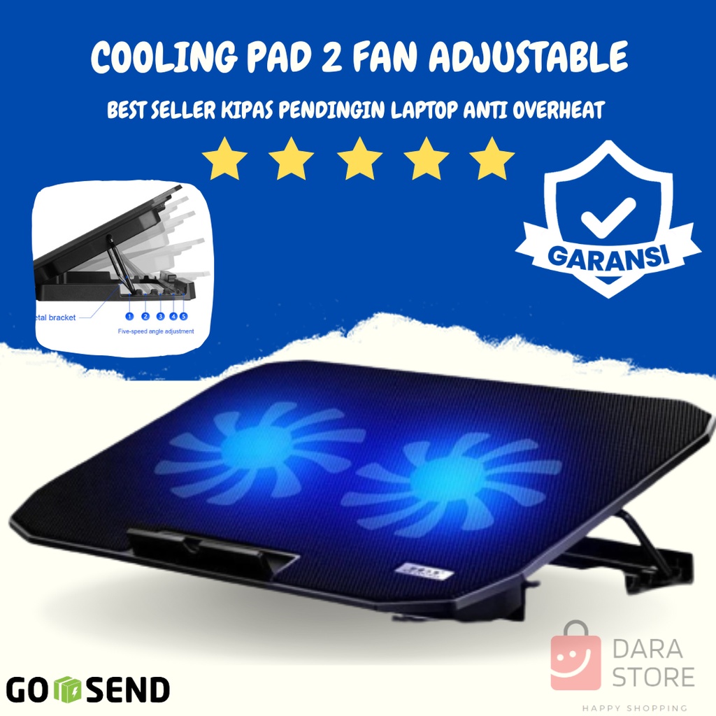 Jual Coolingpad Cooling Pad 2 Kipas Cooler Fan Tatakan Dudukan Stand ...