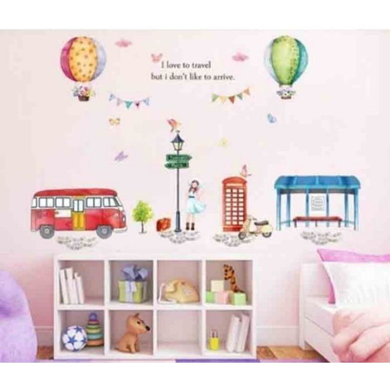 Jual Stiker Dinding wallstiker 60x90cm Motif Karakter Mobil Bis Kartun ...