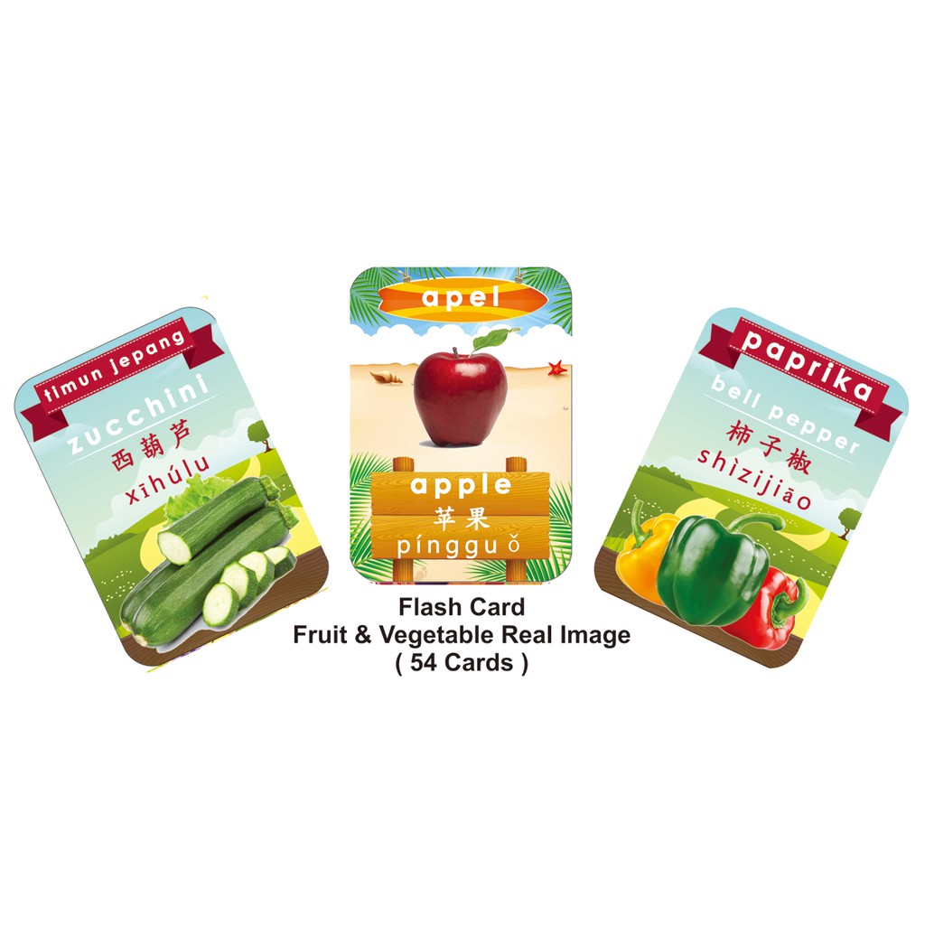Jual FLASH CARD FRUIT & VEGETABLE REAL PICTURE / KARTU BELAJAR BAYI ...