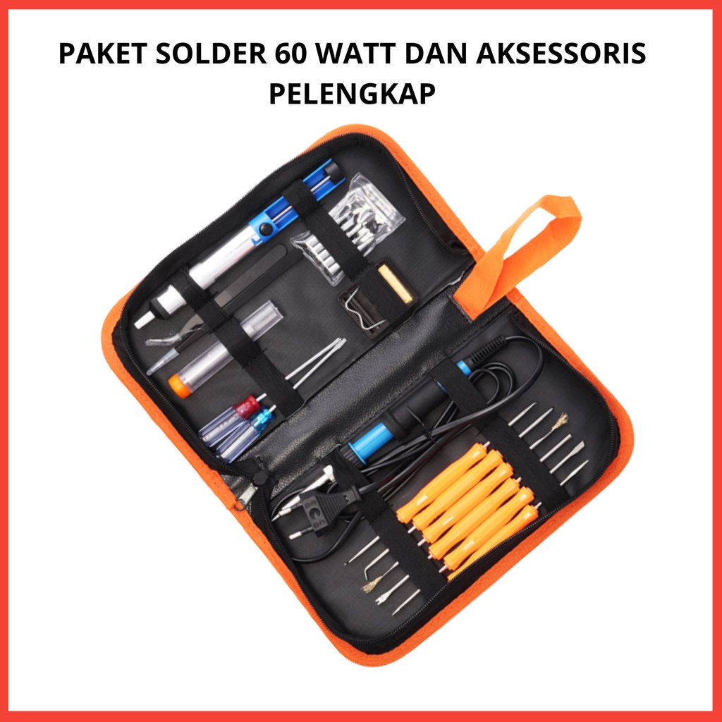 Jual Paket Solder Listrik 60 Watt Lengkap Dan Aksessoris | Shopee Indonesia
