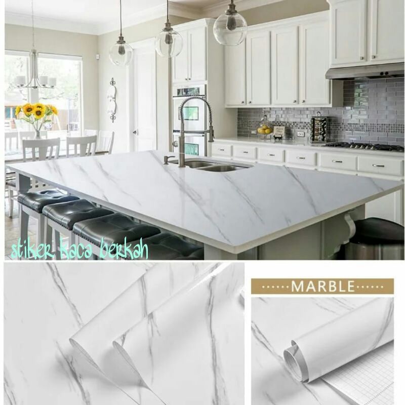 Stiker dinding sticker meja kaca lemari lantai kitchenset meja belajar ...