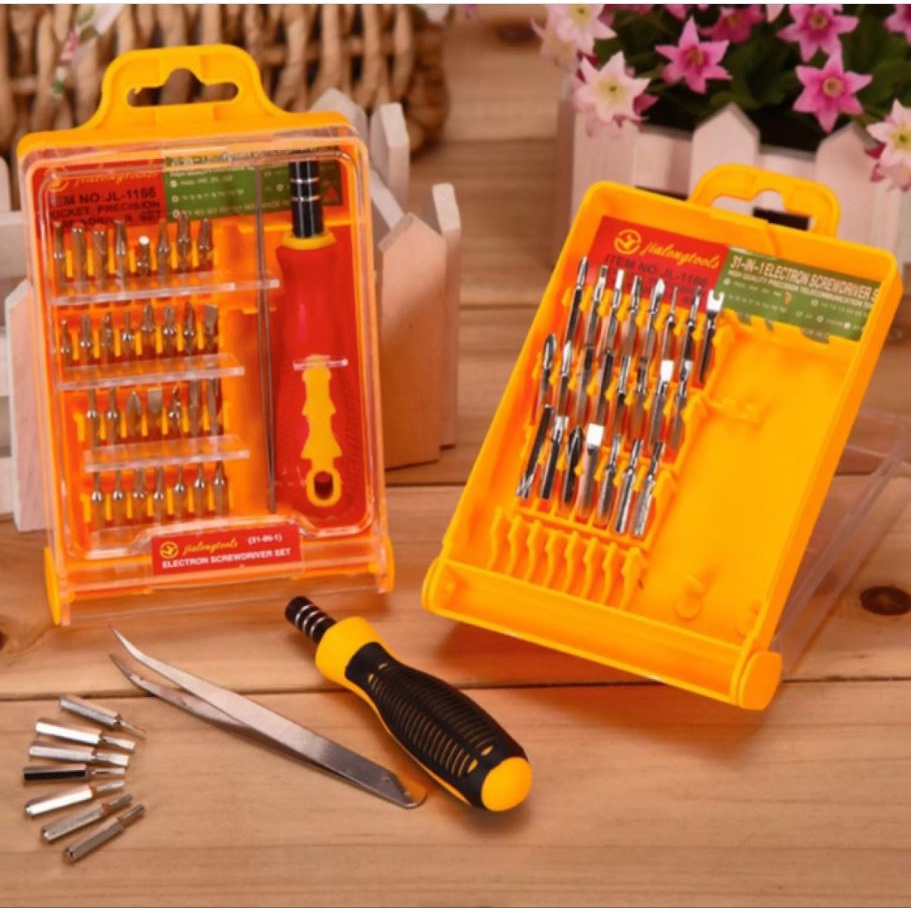 Jual Obeng Set 32 In 1 Magnet Multifungsi Service Elektronik HP Laptop TV Obeng Set HP Obeng Set ...
