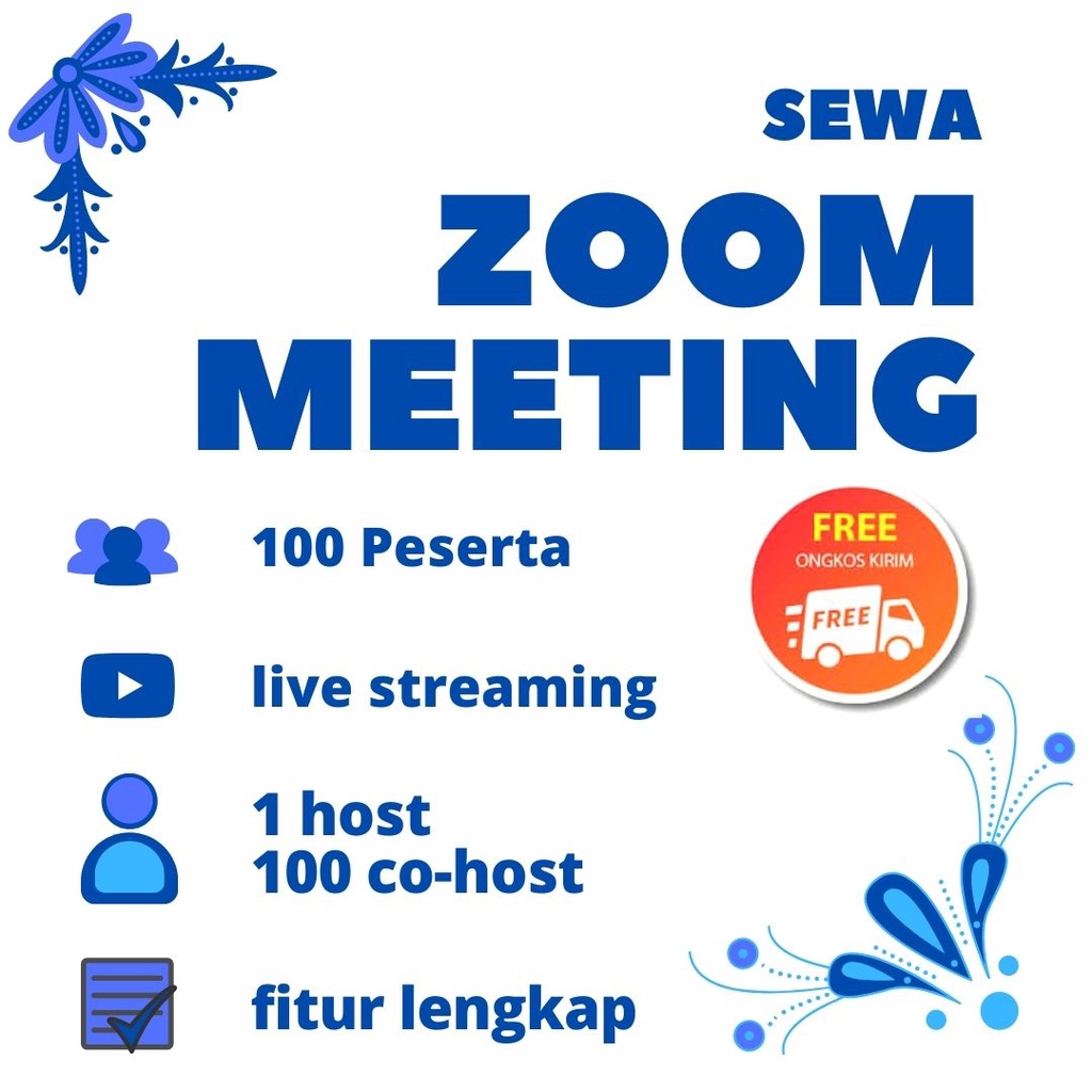 Jual Sewa Zoom Meeting Premium Pro 100 Peserta (per jam) | Shopee Indonesia