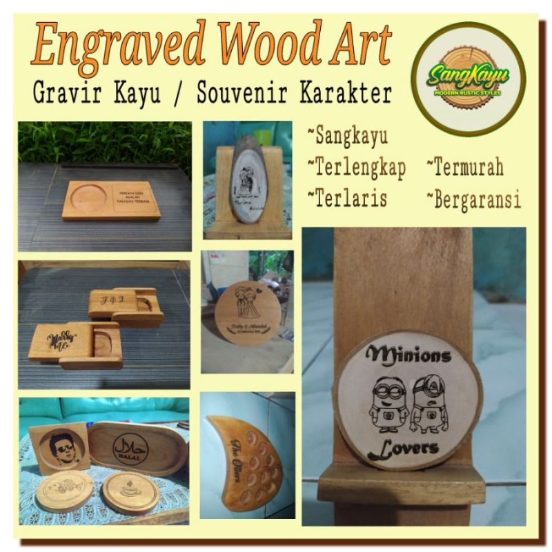 Jual Tambah jasa Grafir, Logo, Nama | Laser Engraved wood | Add ...