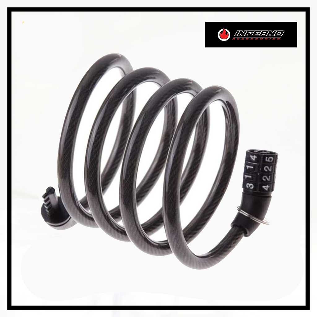 Jual Gembok Sepeda Dengan Kode 4 Digit Angka Warna Hitam | Shopee Indonesia