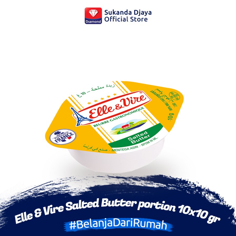 Jual Elle & Vire Salted Butter portion 10 x10 gr - Mentega Indonesia ...
