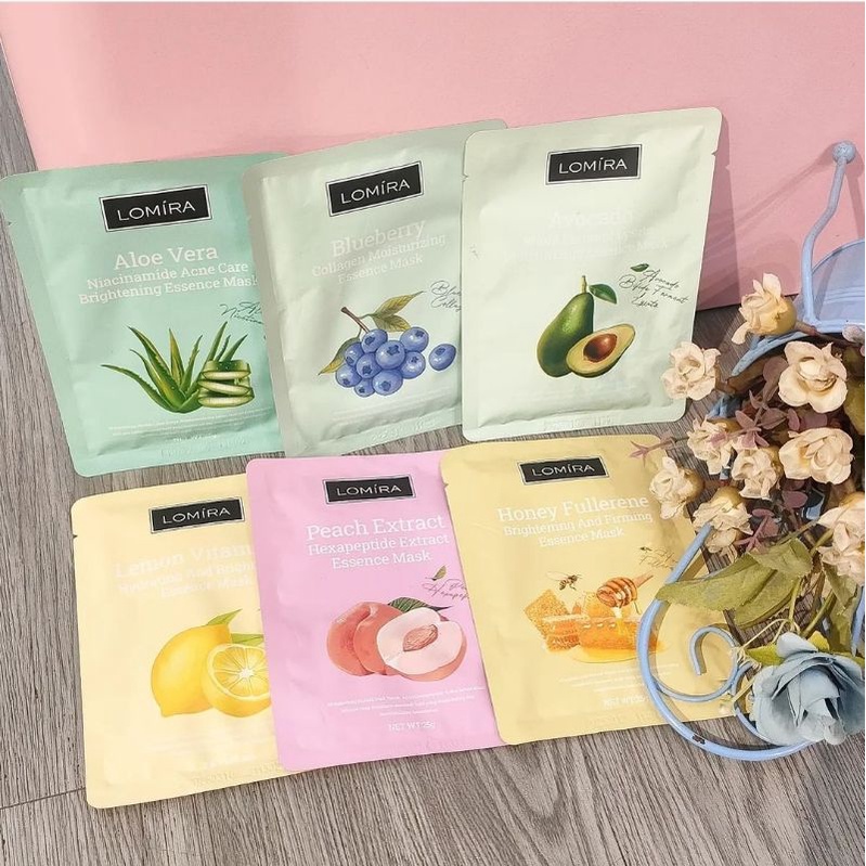 Jual Lomira Mask Essence Sheet Mask | Masker Wajah BPOM | Shopee Indonesia