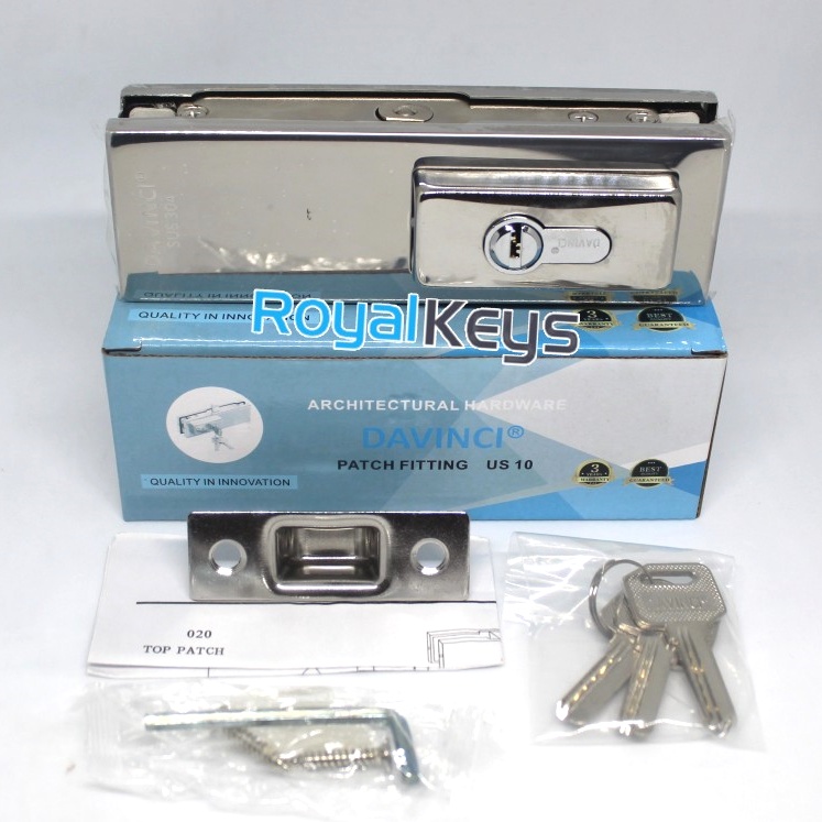 Jual Patch Fitting Davinci US 10 Kunci Pintu Kaca Bawah Cylinder | Shopee Indonesia