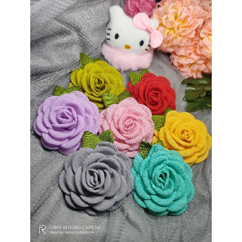Jual BROS BAHU BUNGA MAWAR KAIN DAUN CUSTOM WARNA | Shopee Indonesia