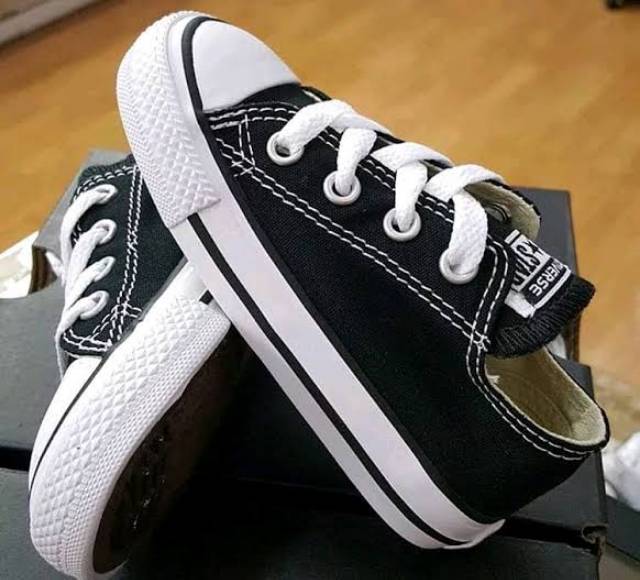 Jual Sepatu Converse Anak Sekolah Laki Laki Perempuan Warna Hitam ...