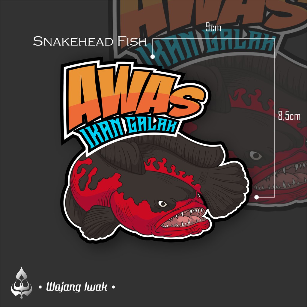 Jual STIKER CHANNA PERINGATAN IKAN GALAK ANTI AIR CHANNA SNAKEHEAD FISH ...