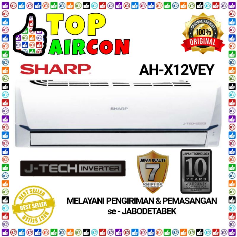 Jual AC SHARP 1,5 PK 12 VEY AC SHARP HARGA UNIT ONLY | Shopee Indonesia