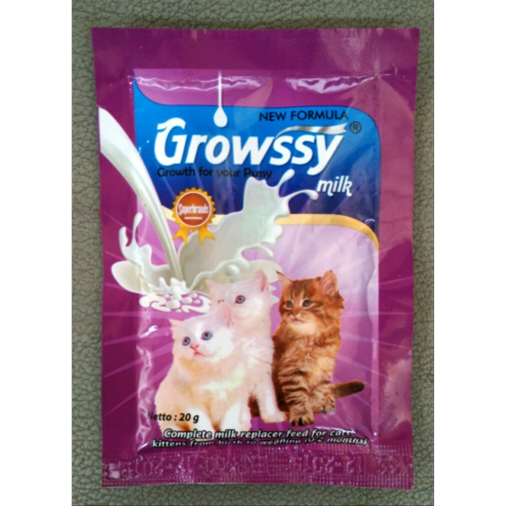 Jual msg-Susu Kucing GROWSSY 20Gr (1 Sachet) / Susu Kucing Saset ...