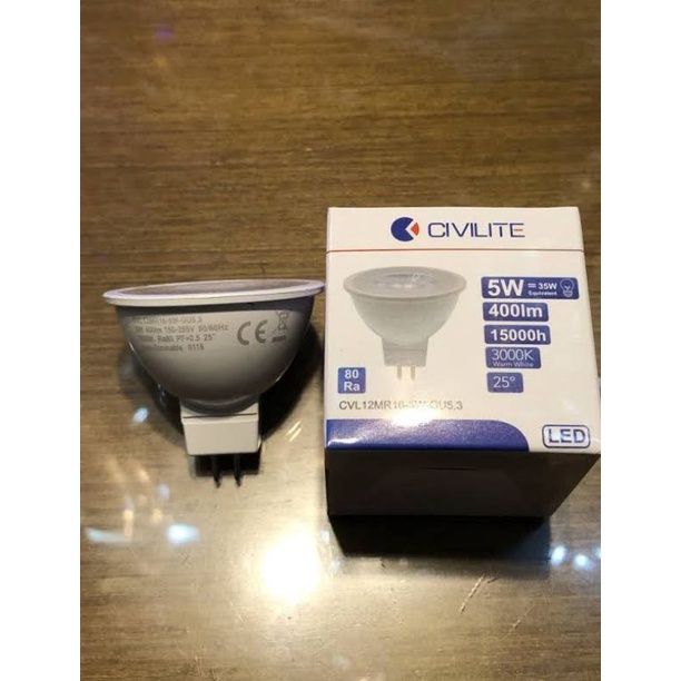 Jual Lampu LED mr16 Civilite 5w (3000k,4000k,6000k)/Lampu Mebel/Lampu ...