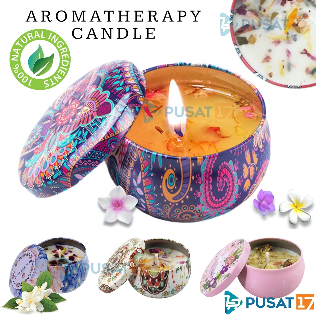 Jual LILIN AROMATERAPI NATURAL AROMA TERAPI SCANTED CANDLE WITH DRIED ...