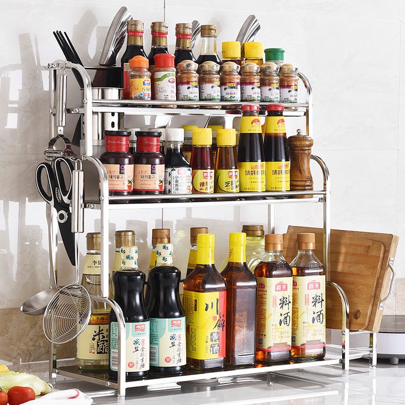 Jual Rak Bumbu Masak Dapur Serbaguna Susun Tingkat Stainless Spice Rack ...