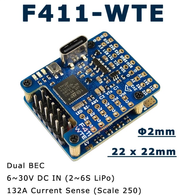 Jual F411 WTE Matek Flight Controller STM32F411 BEC 5V for Flying Wing ...