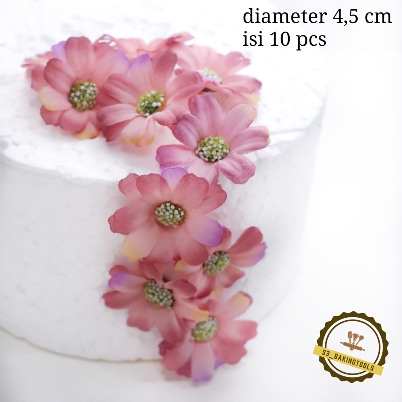 Jual Cake topper bunga palsu aster artificial flower 10 pcs | Shopee ...