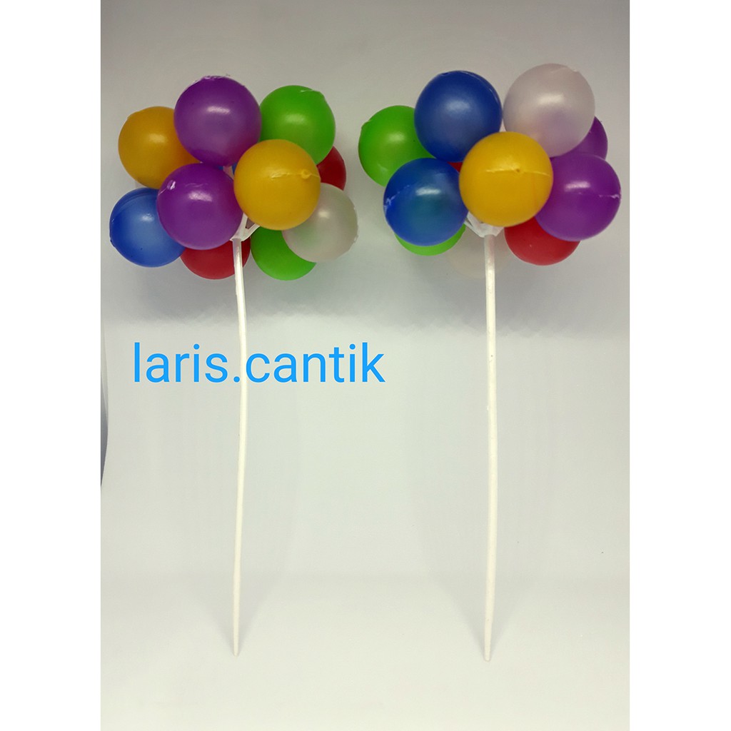 Jual Cake Toper Balon Bulat Tusuk Warna Warni Isi 1 Lusin ( 12 Tangkai ...