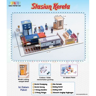 Jual Stasiun Kereta Popatoy Papercraft, Mainan Kertas, Mainan Bongkar ...