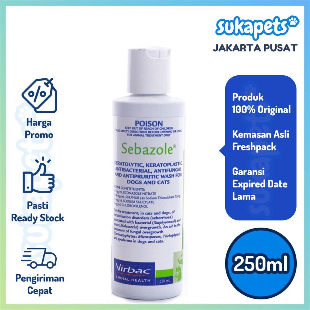 Jual Virbac Sebazole Shampoo Untuk Kucing & Anjing Sachet 250ml ...