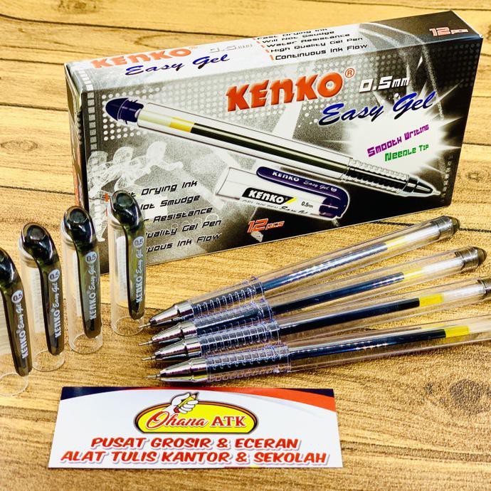 Jual Monggo] Pulpen / Gel Pen Kenko Easy Gel 0,5 Mm / Lusin 12Pcs Indonesia|Shopee Indonesia