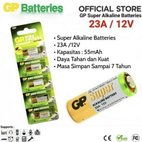 Jual Baterai GP Ultra Super Alkaline GP 23AE 23A 23 A23 V23GA MN21 12V ...
