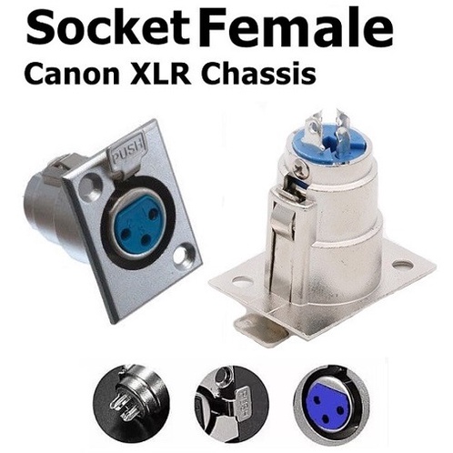 Jual Socket Canon Body Metal Microphone Audio Amplifier Connector MIC 3 ...