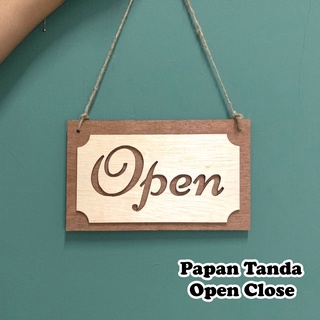 Jual Papan Tanda Open Close Plywood Sign Board Open Close Signage Toko ...