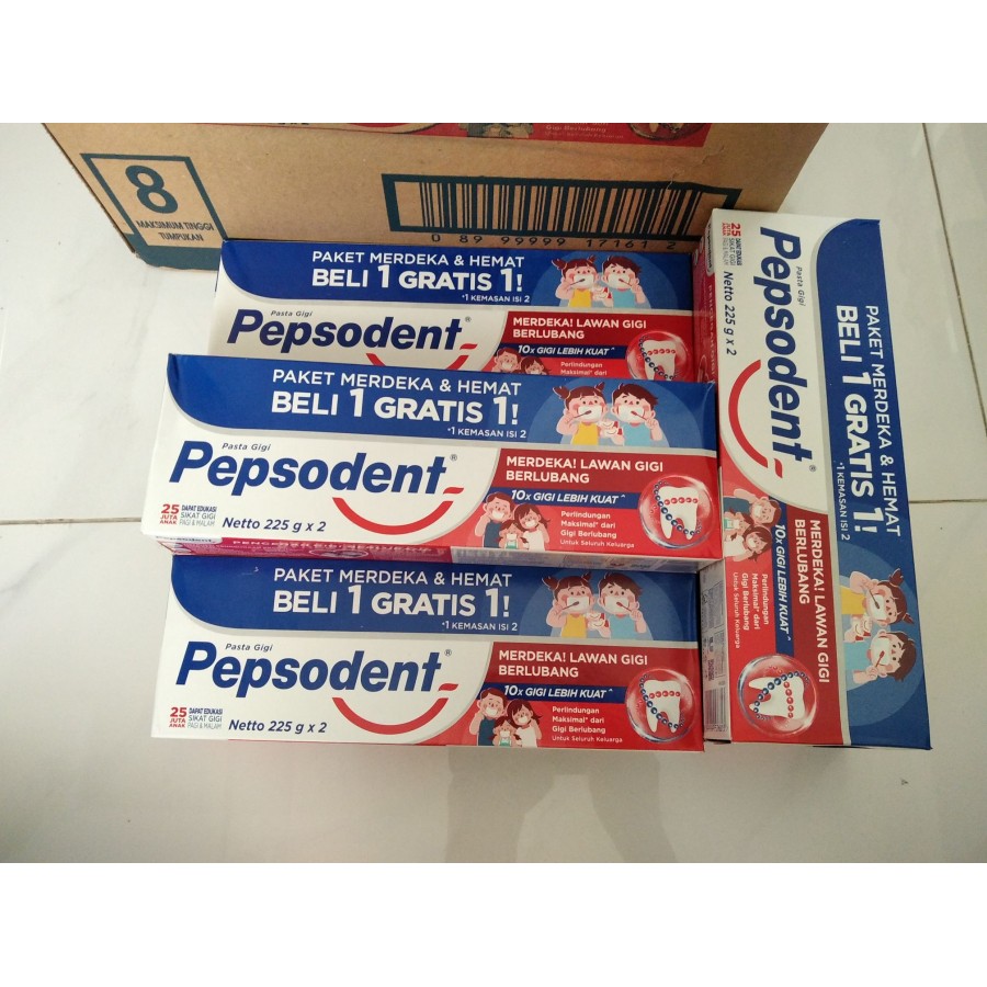 Jual Pepsodent White Pasta Gigi Tooth Paste 225 gram Isi 2 pcs | Shopee ...